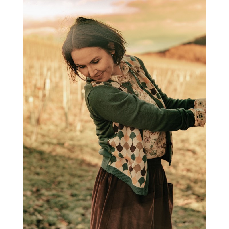 Cardigan Helmet en coton bio imprimé de chez Circus clothing