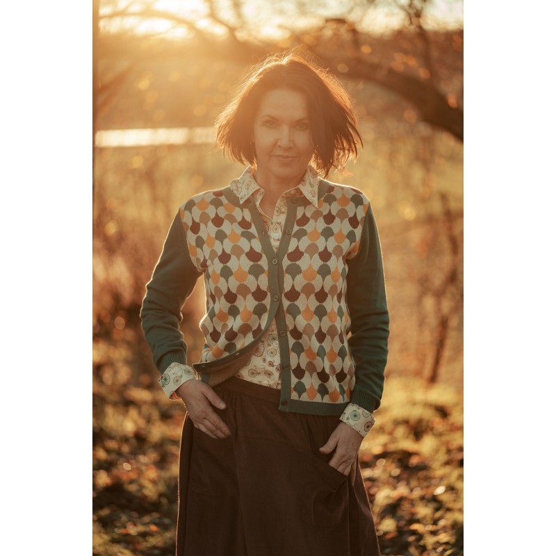 Cardigan Helmet en coton bio imprimé de chez Circus clothing