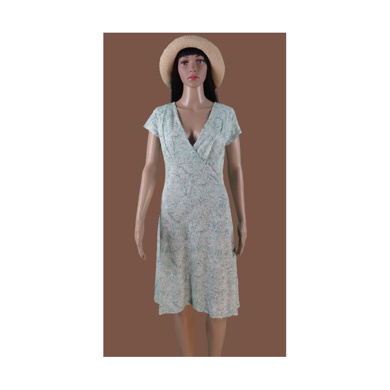 Robe Lydia en chanvre et en coton bio rose ou vert-bleu de Komodo